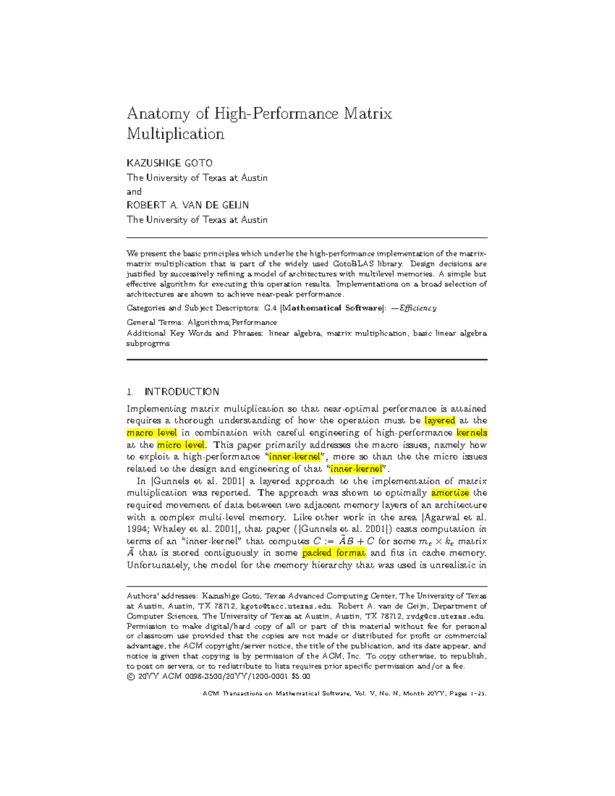 Goto TOMS revision - This is a research paper - Anatomy of High ...