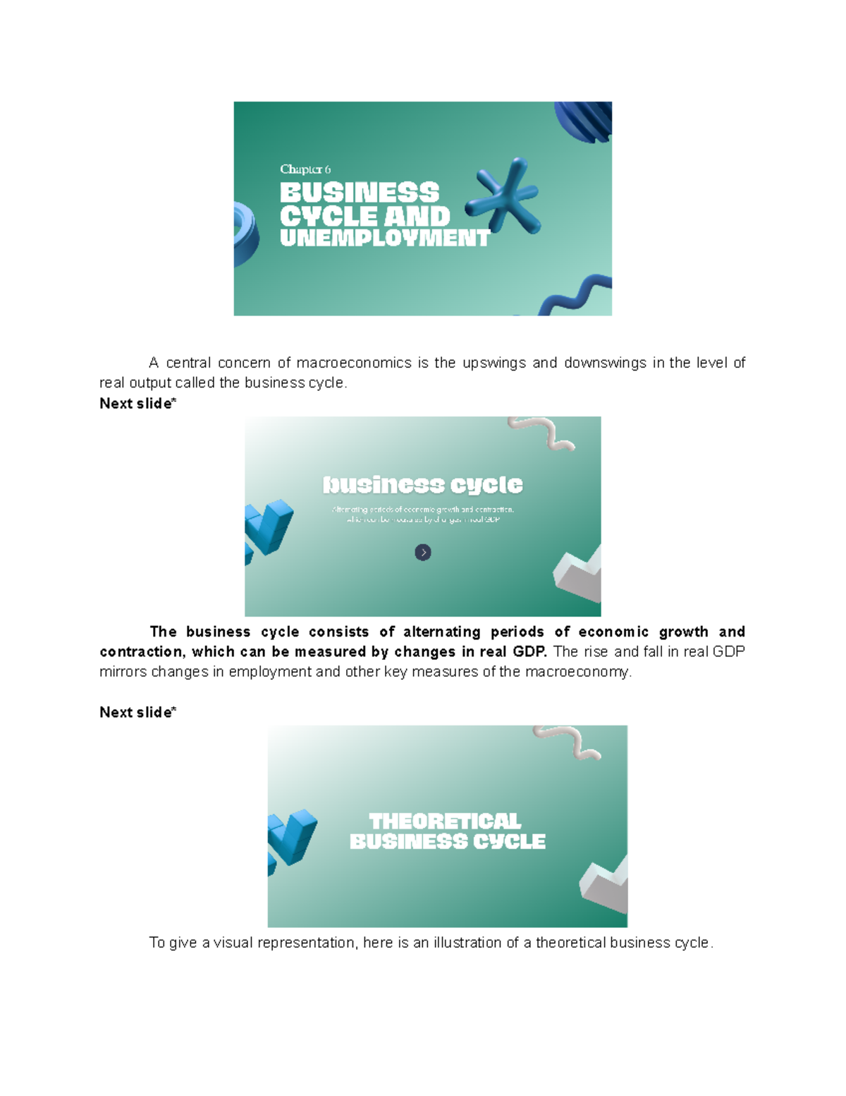 Ch. 6 2S 2022 Business Cycles and Unemployment (1)-1-11 - A central ...