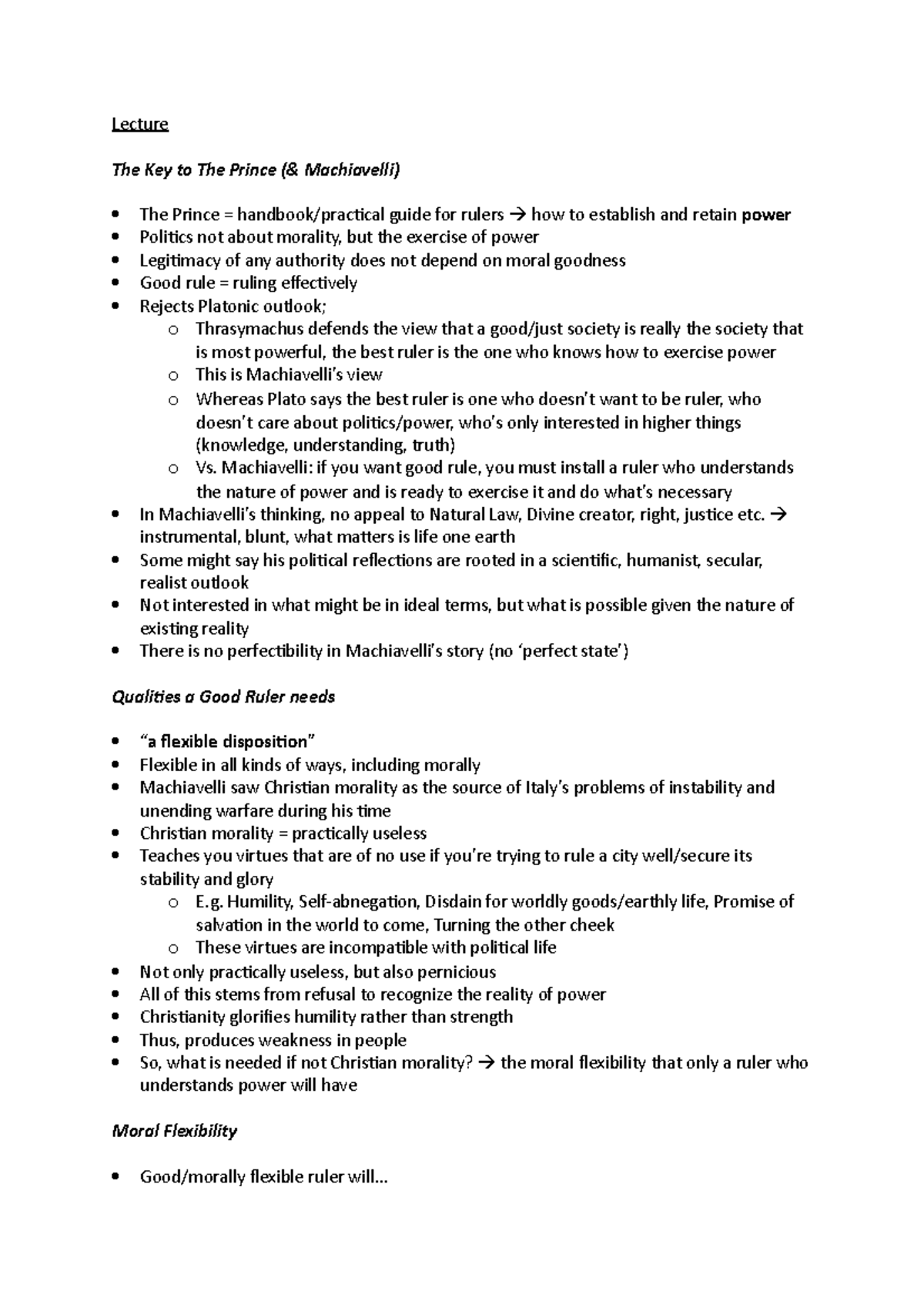 Machiavelli - Lecture The Key to The Prince (& Machiavelli) The Prince ...