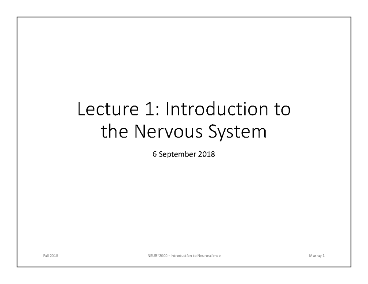 Neur2000 Lecture 1 Introduction - Warning: TT: undefined function: 32 Lecture 1: Introduction to ...