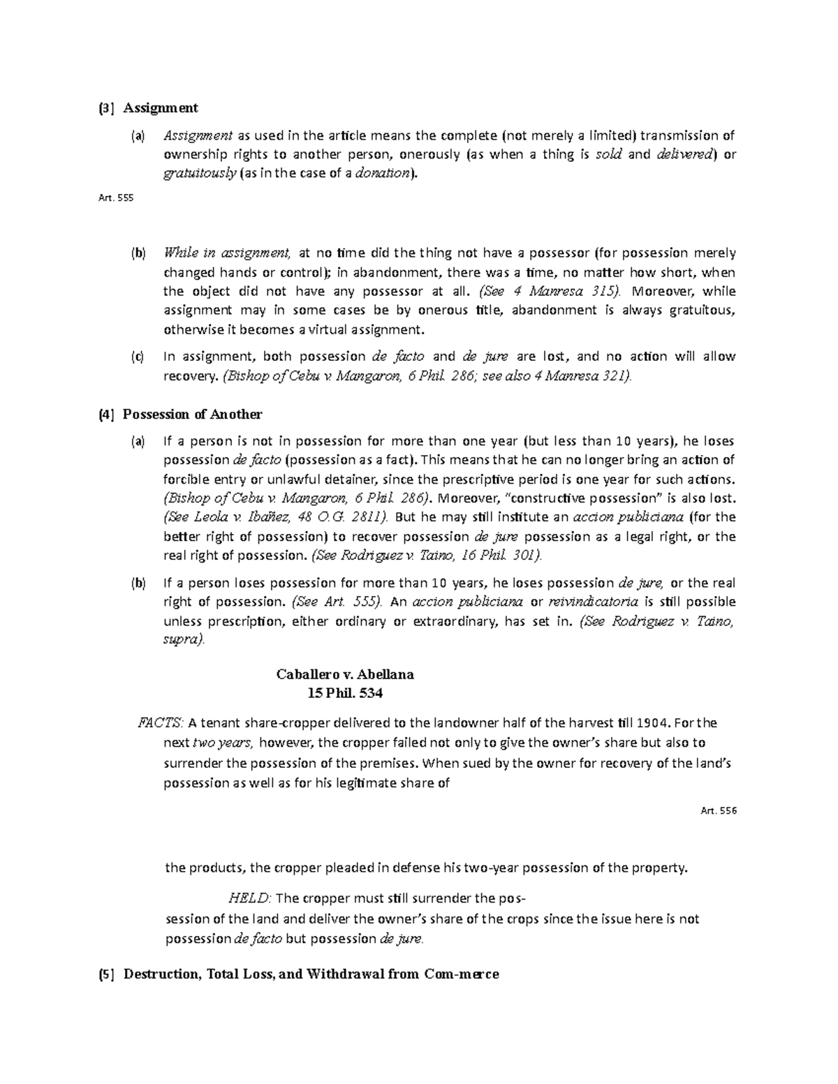 Property law m131 - (3) Assignment (a) Assignment as used in the ...