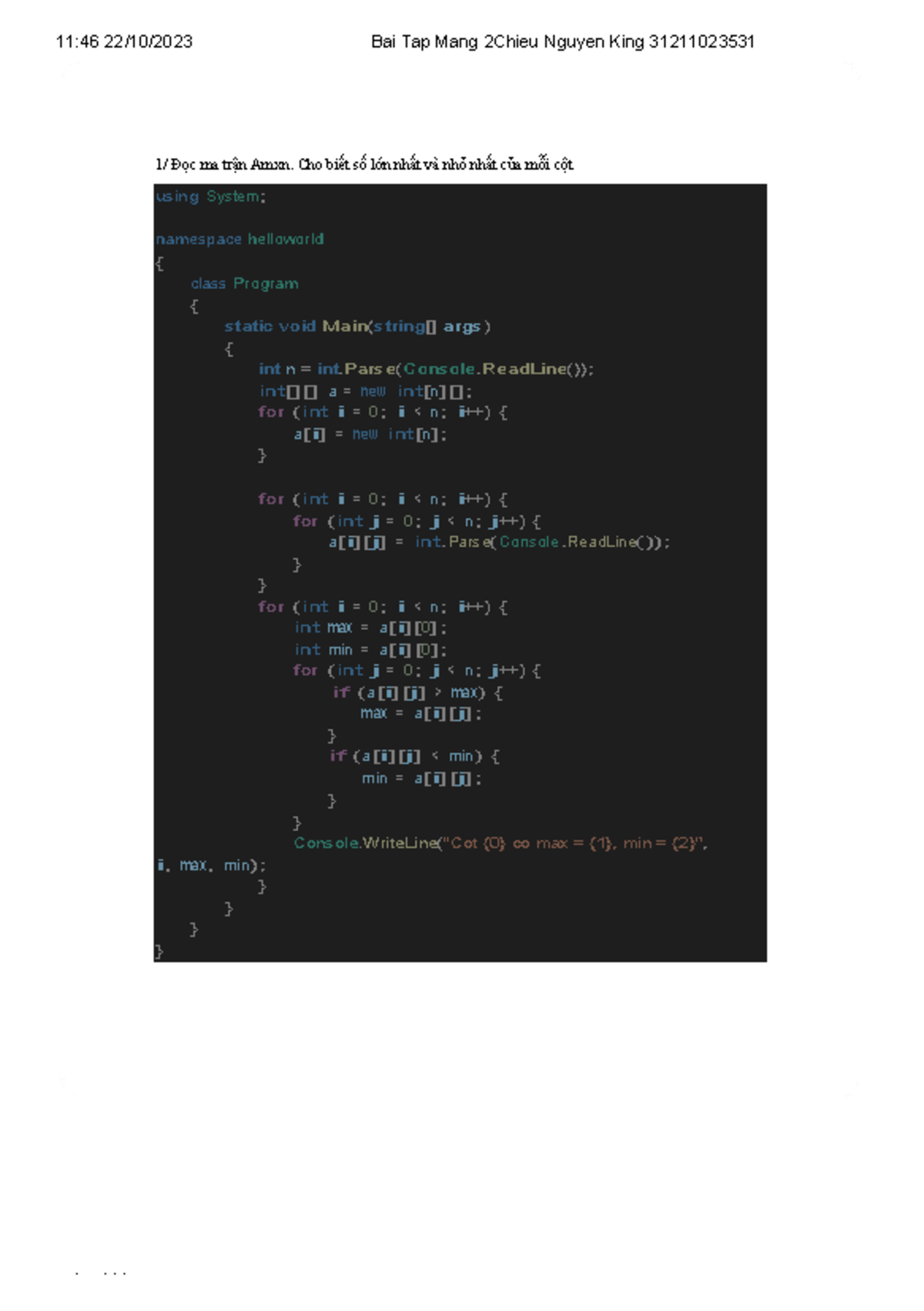 Mang2chiu - bhhhhh - 11:46 22/10/2023 Bai Tap Mang 2Chieu Nguyen King ...