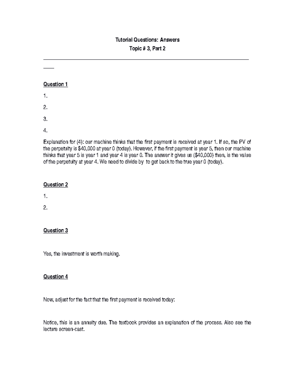 Tutorial Questions Topic 3 Part 2 Answers - Tutorial Questions: Answers Topic # 3, Part 2 ...