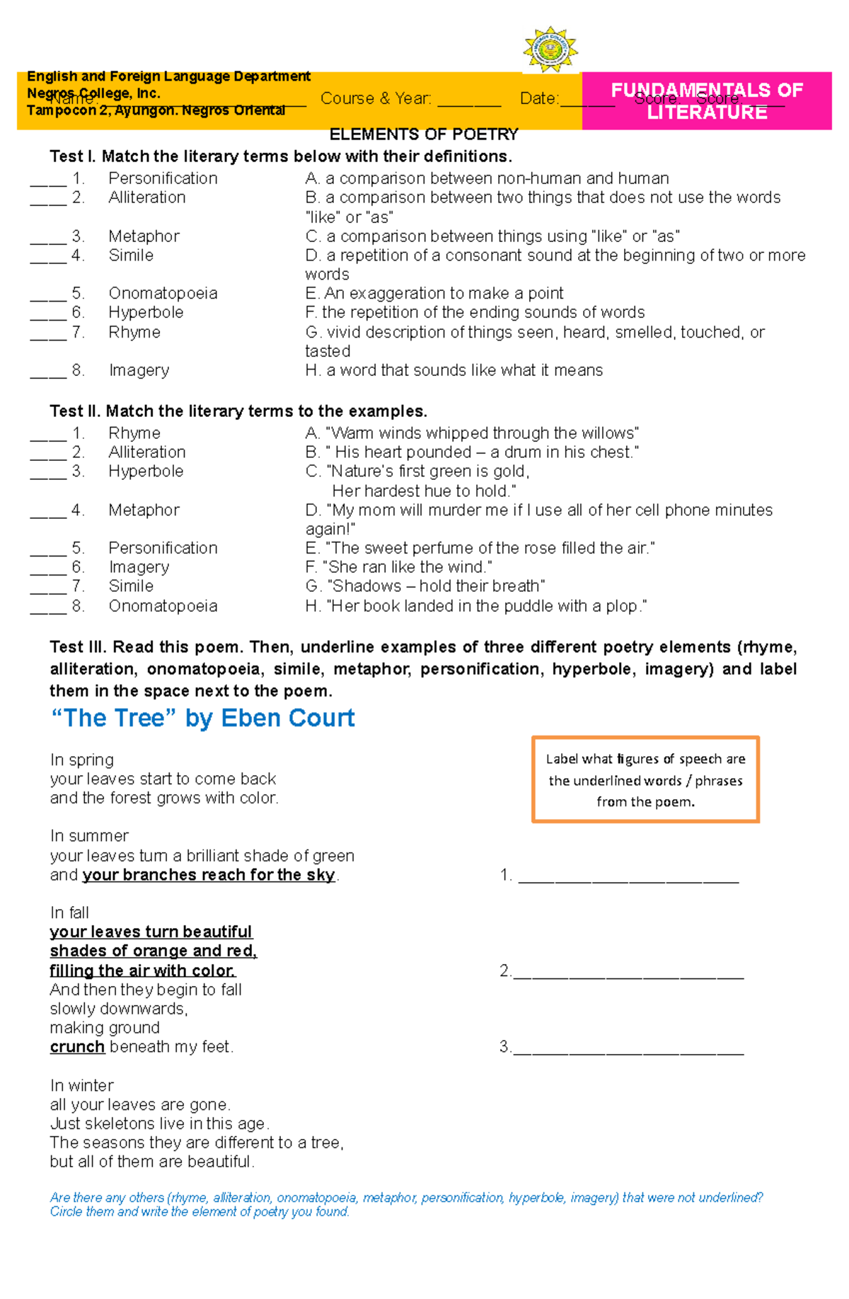 Task-2- Elements-of-Poetry - English and Foreign Language Department ...