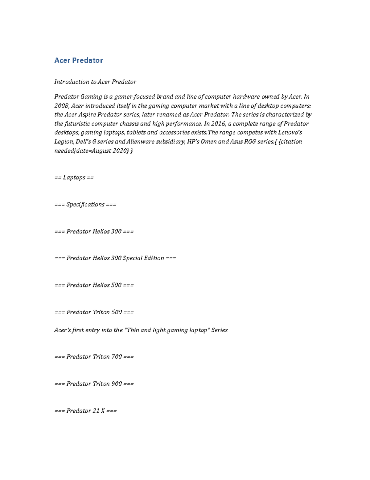 POLS157Chapter Acer Predator - Acer Predator Introduction to Acer ...