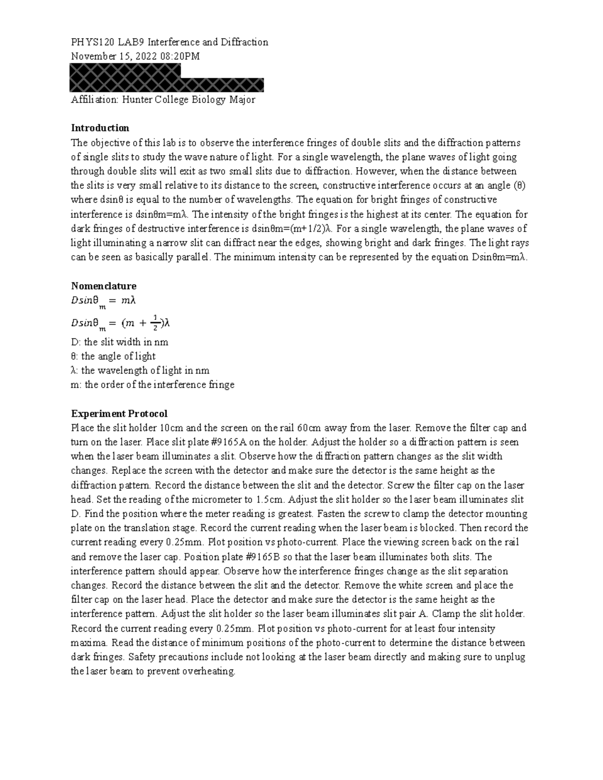 Interference and Diffraction - Google Docs - 1 RYHPEHU 30 - Studocu