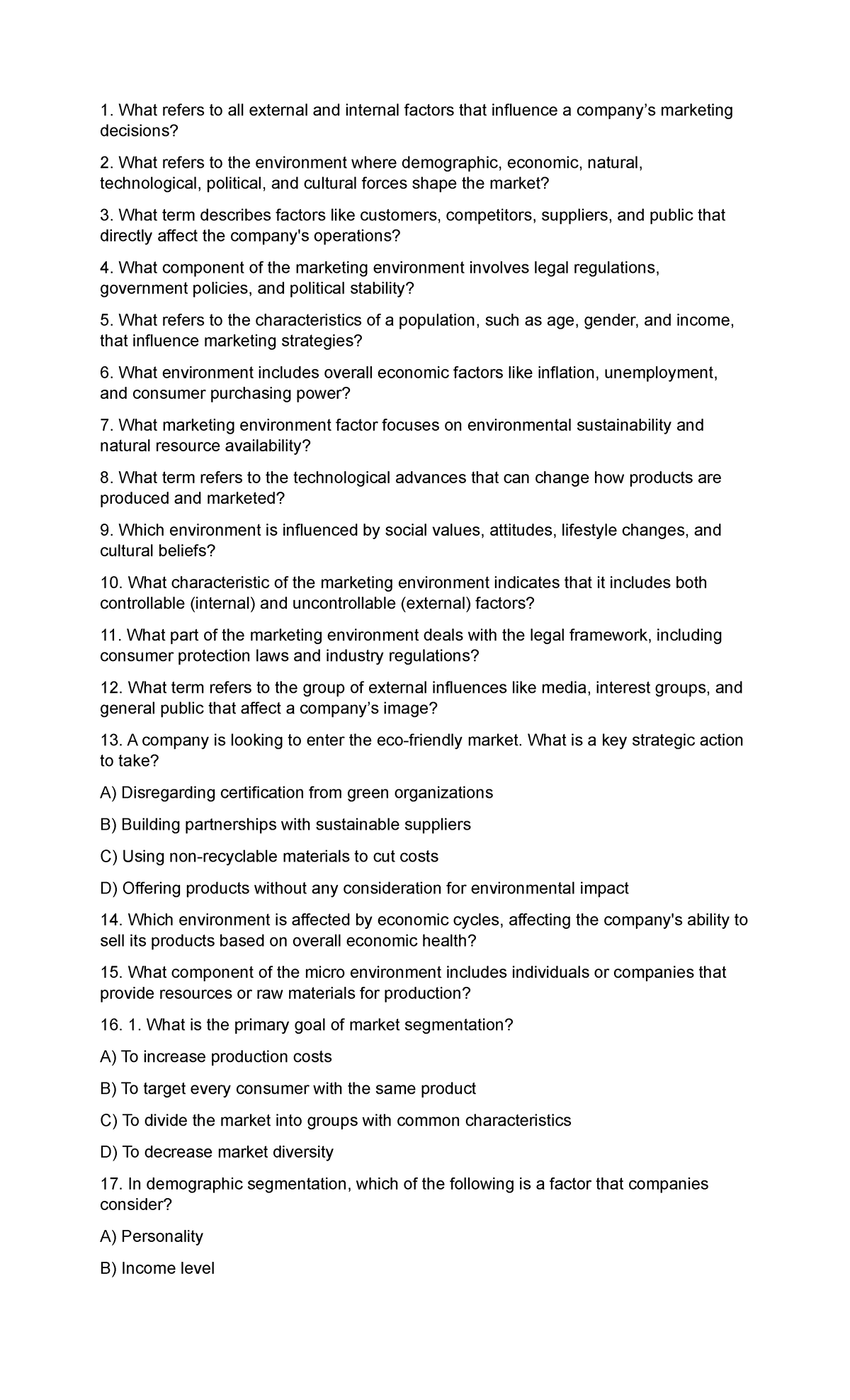 Moving quiz question - additional info. - What refers to all external ...