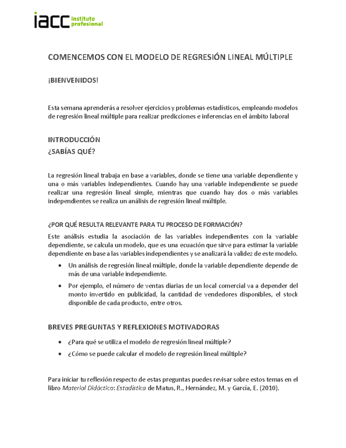 S8 Notas Inicio ACC Estgt 1103 - COMENCEMOS CON EL MODELO DE REGRESIÓN ...