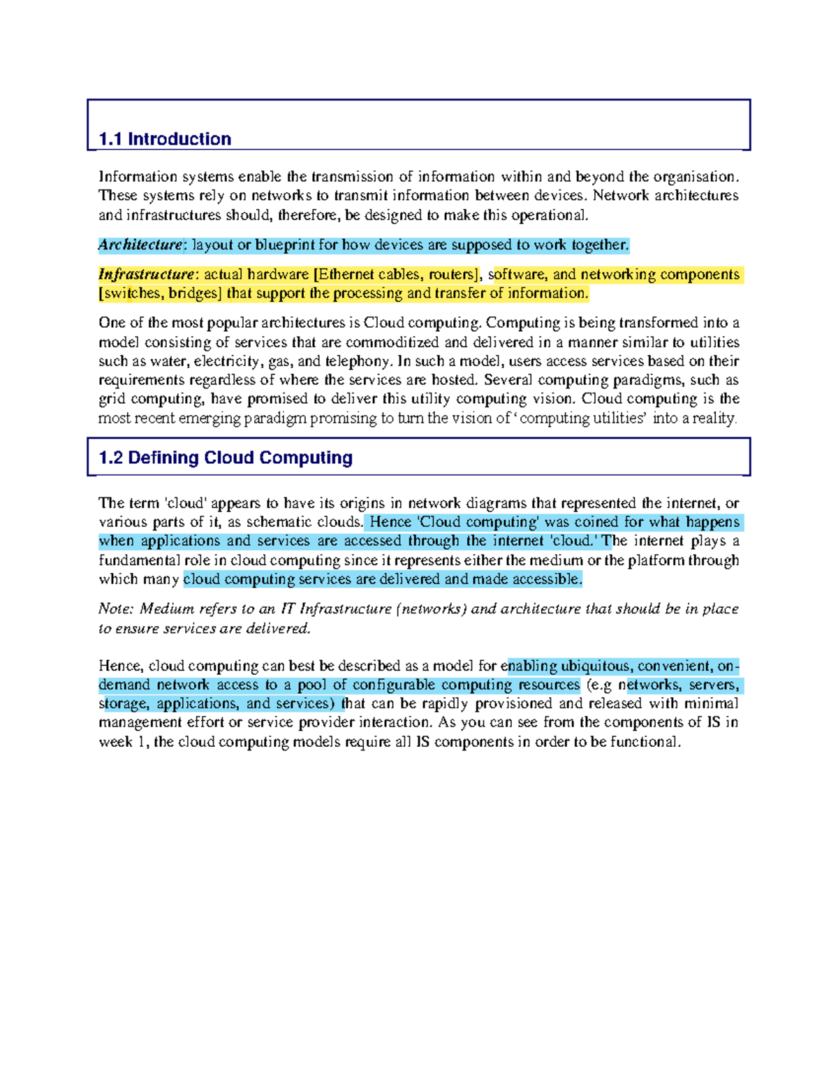 Cloud Computing notes PDF WEEK 5 - 1 IntroductionClick to collapse ...