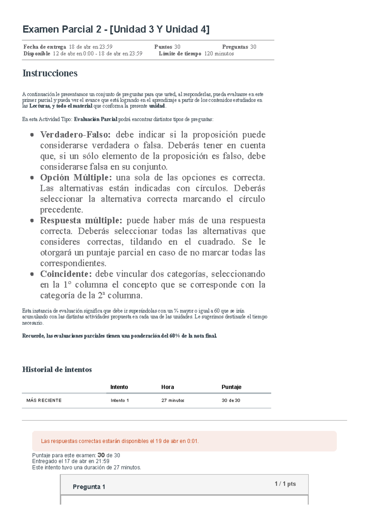 Examen Parcial 2 - [Unidad 3 Y Unidad 4] - Examen Parcial 2 - [Unidad 3 Y Unidad 4] Fecha de ...
