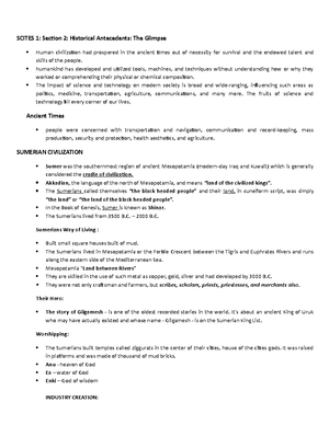 Ancient Epoch 1 - lecture - Science, Technology And Society - Studocu