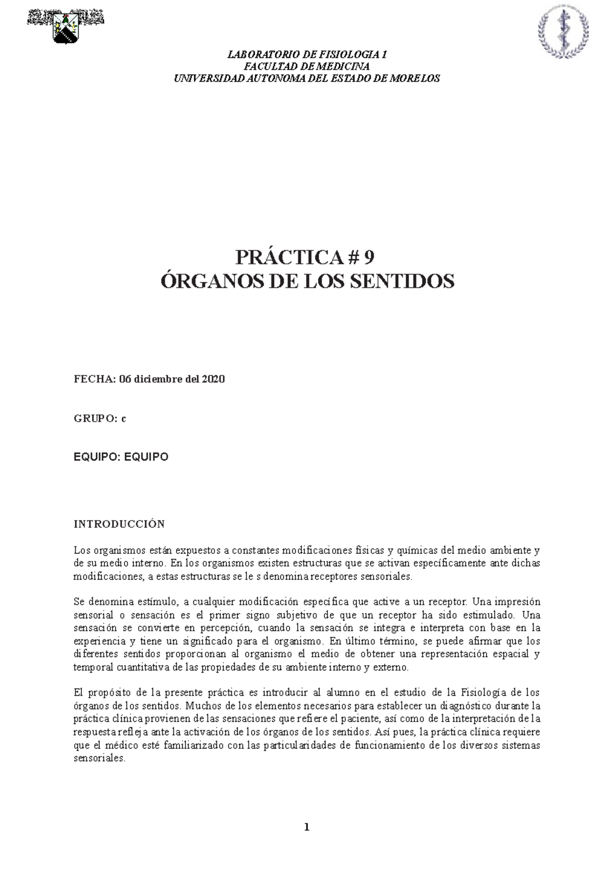 Practica 9 Sensoriales - FACULTAD DE MEDICINA UNIVERSIDAD AUTONOMA DEL ...