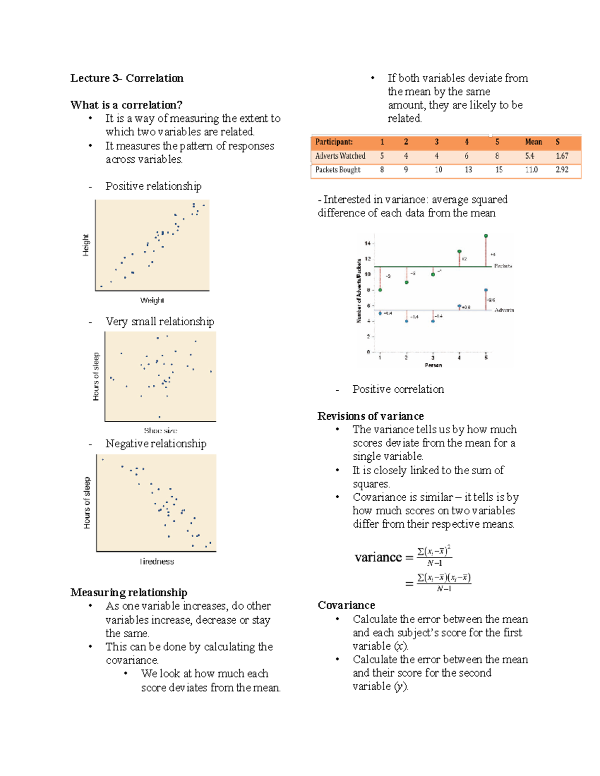 Lecture 3- Correlation - Lecture 3- Correlation What is a correlation? - It is a way of ...