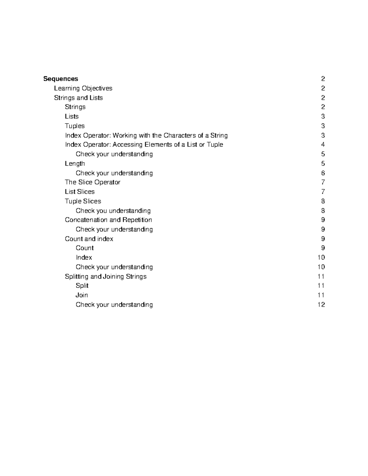 04 05 Sequences Na Sequences Learning Objectives Strings And Lists Strings Lists Tuples 2308