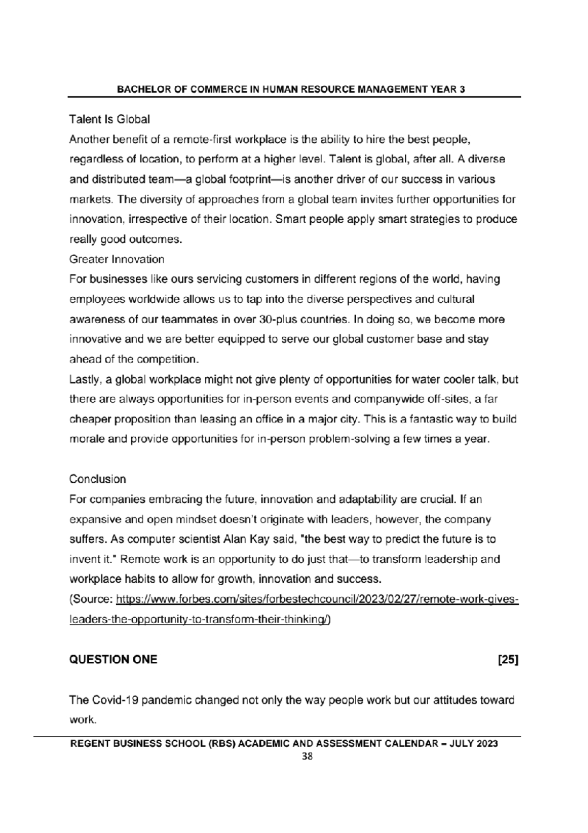 Assignment 3 - Detailed explanations - BCOMHON HRM - Studocu