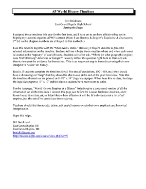 World History - World History Student Name Institution Course Name ...