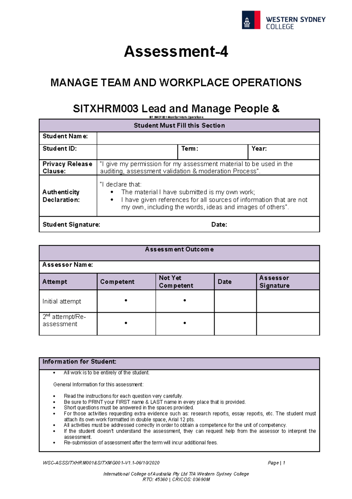 Assignment work of management assignment - Assessment- MANAGE TEAM AND ...