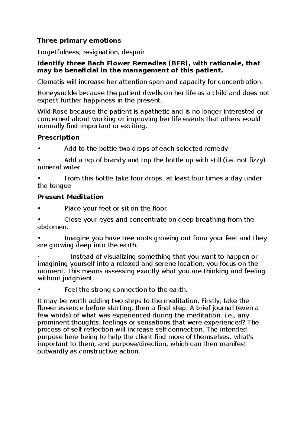 Case Study - Forgetful - Bach Flower Remedy - Three primary emotions ...