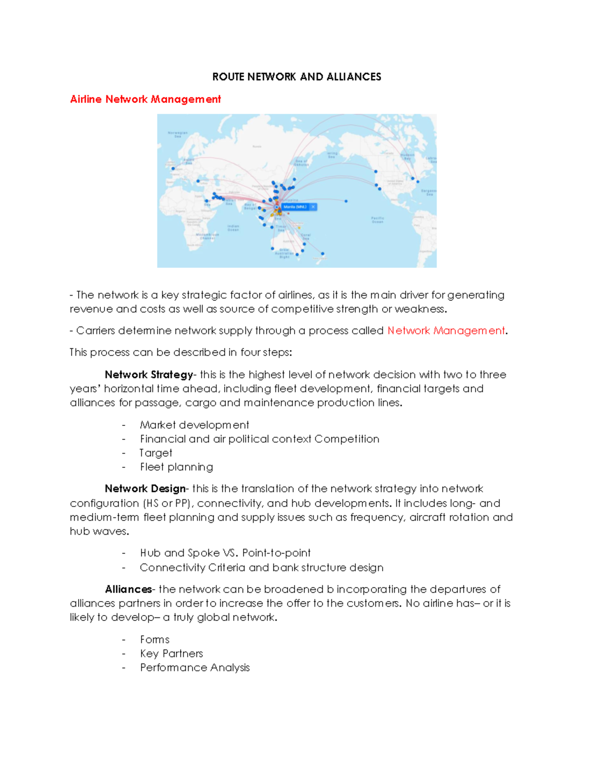 Route Network AND Alliances - ROUTE NETWORK AND ALLIANCES Airline ...