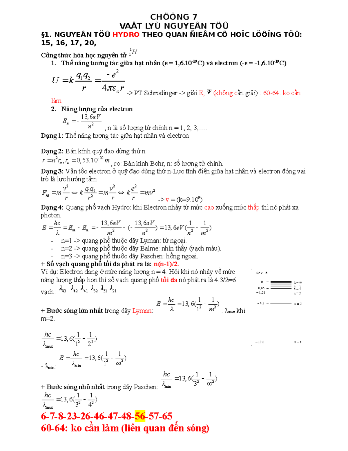Hướng dẫn chương 7 - dvsvfdbgdbbdfbfv sv - CHÖÔNG 7 VAÄT LYÙ NGUYEÂN ...