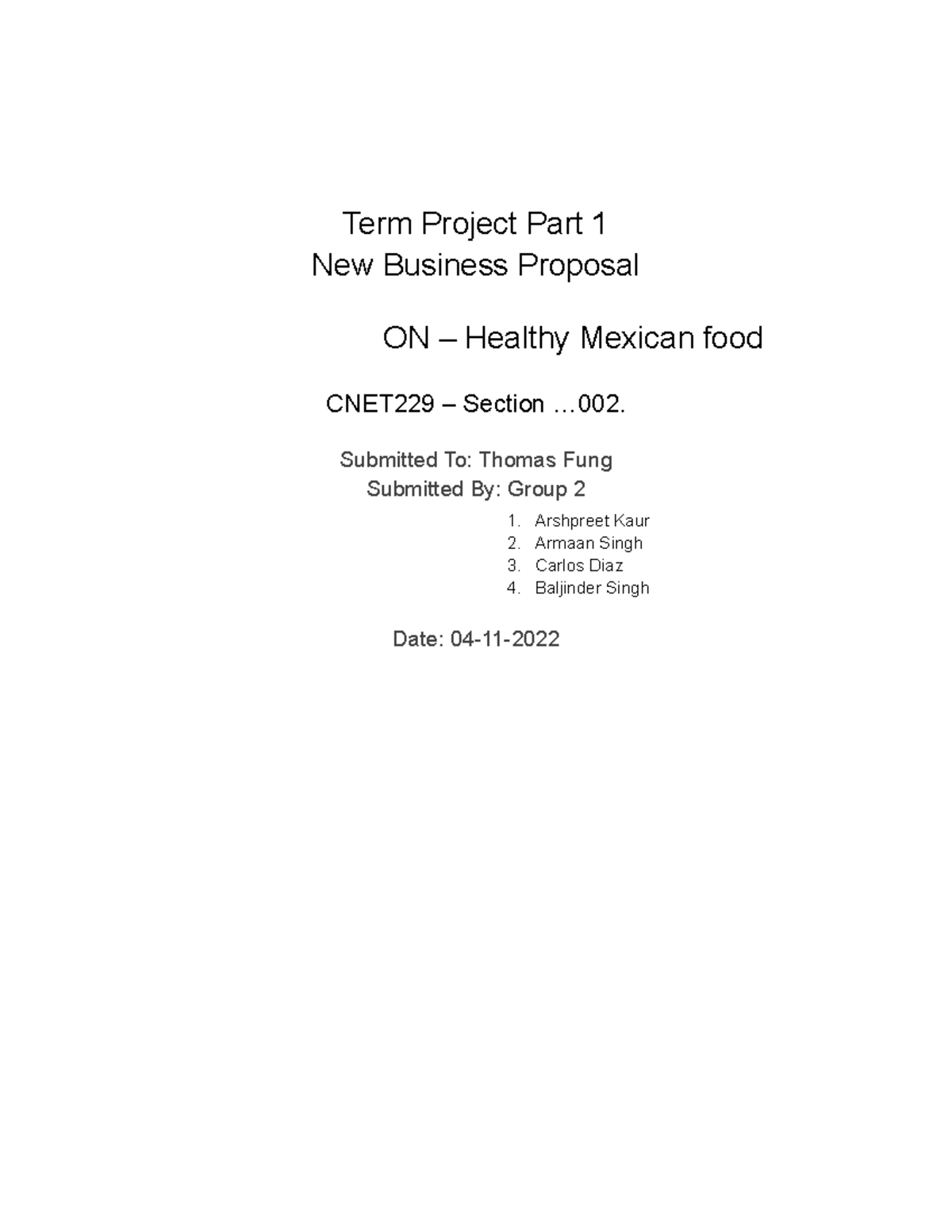 Project Template Term Project Part 1 Group 2 Ict - Term Project Part 1 ...