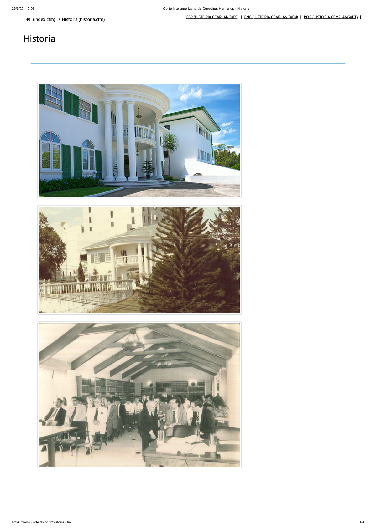 Corte Interamericana de Derechos Humanos - Historia - (index) / Historia (historia) Historia ESP ...