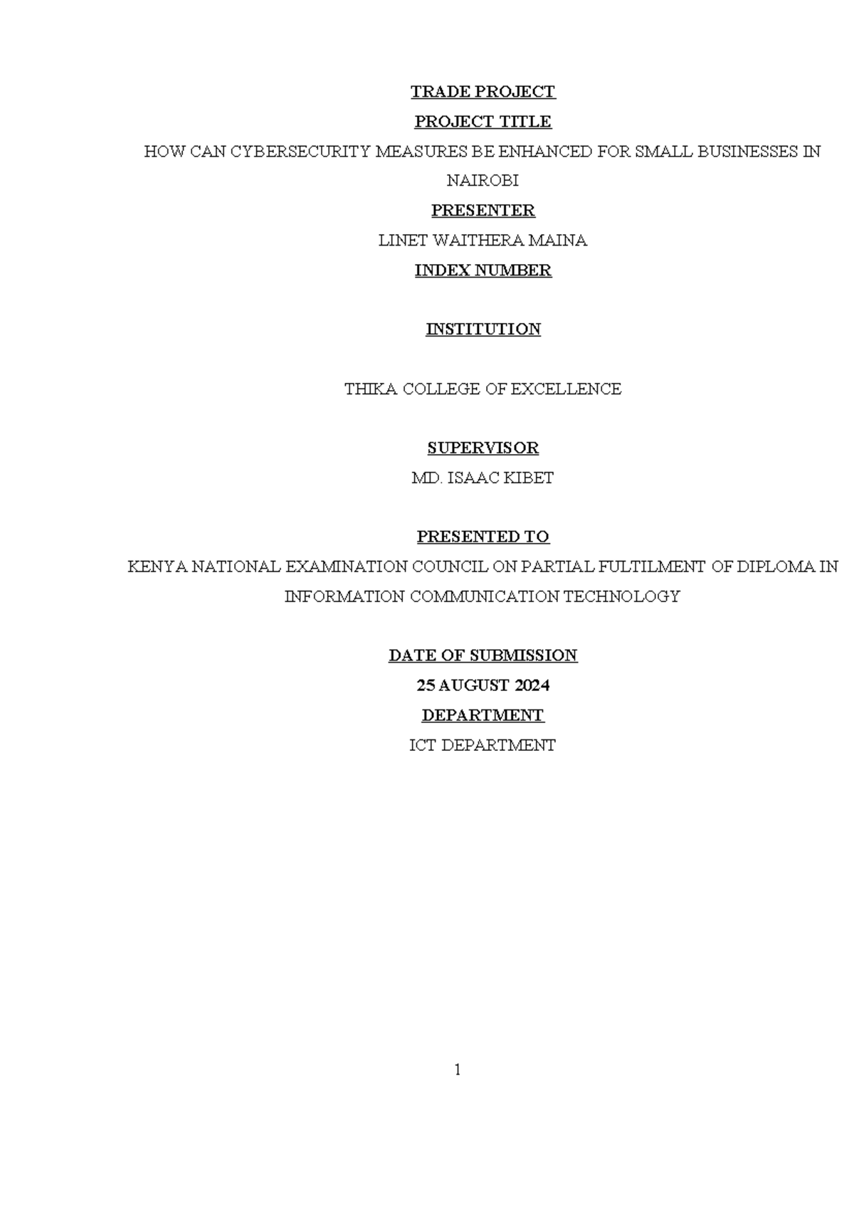 ICT Project-1 - Best notes - TRADE PROJECT PROJECT TITLE HOW CAN ...