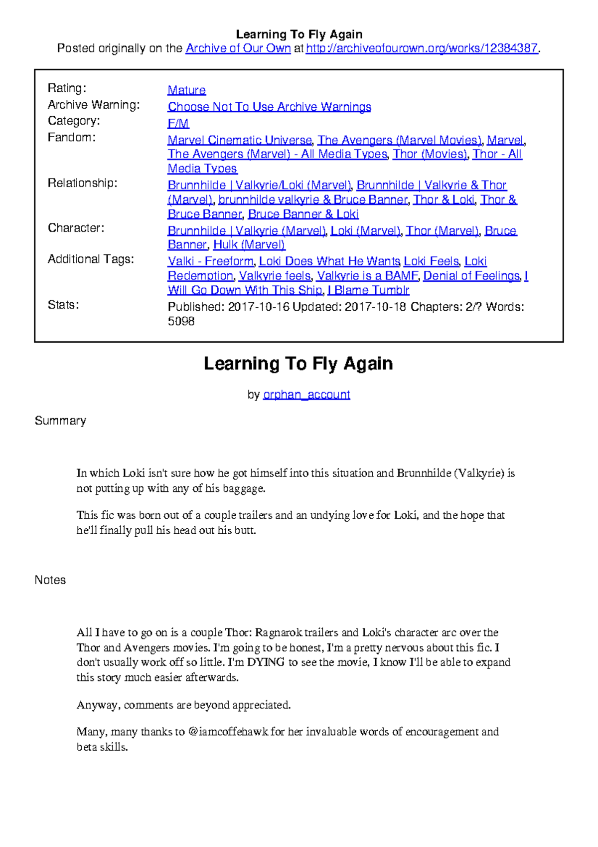 Learning To Fly Again - Learning To Fly Again Posted originally on the ...