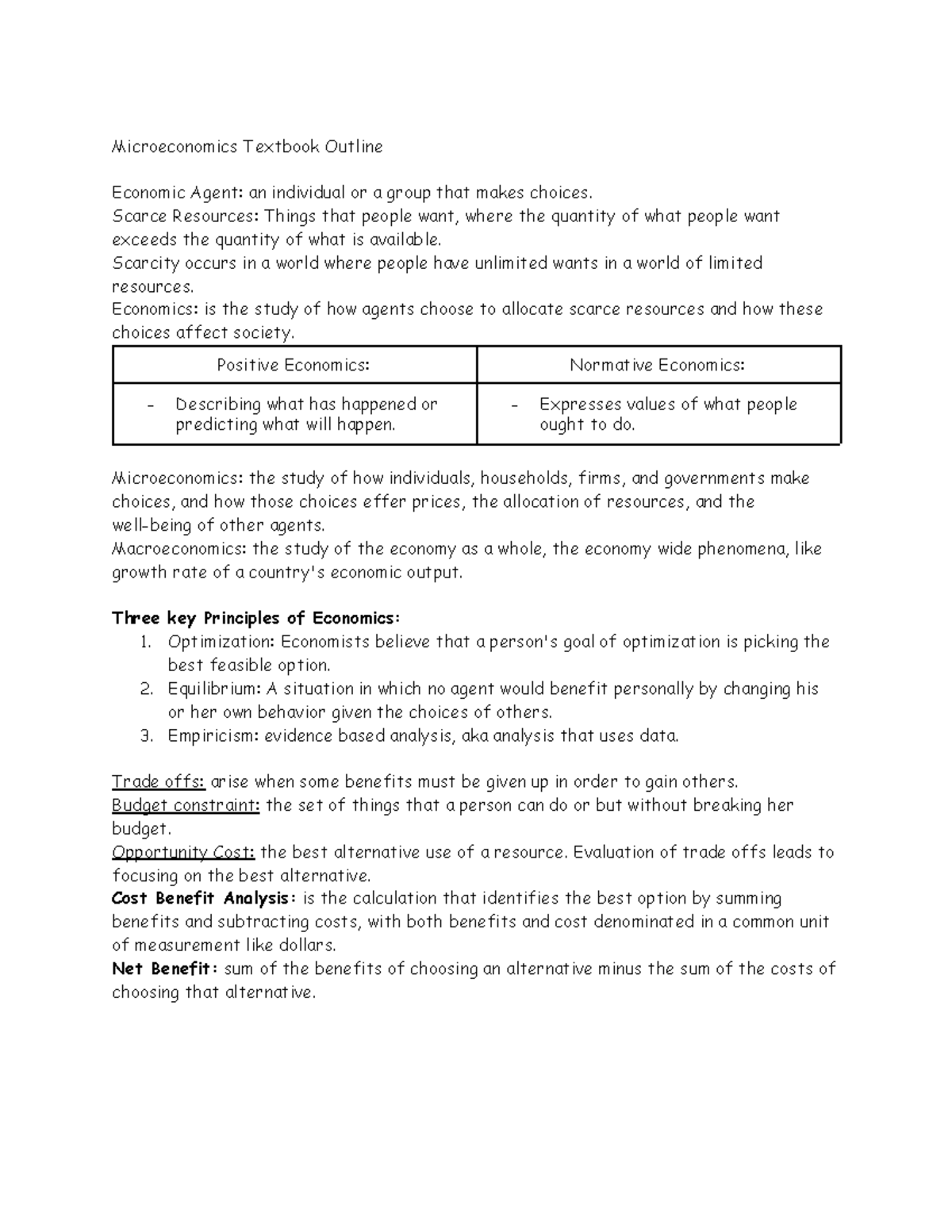 Econ Textbook Outline - Study guide containing materials in detail from ...