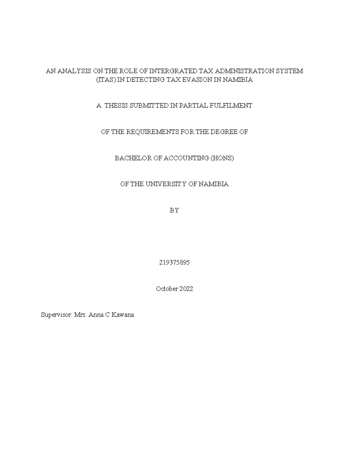 Research in Taxation - AN ANALYSIS ON THE ROLE OF INTERGRATED TAX ...