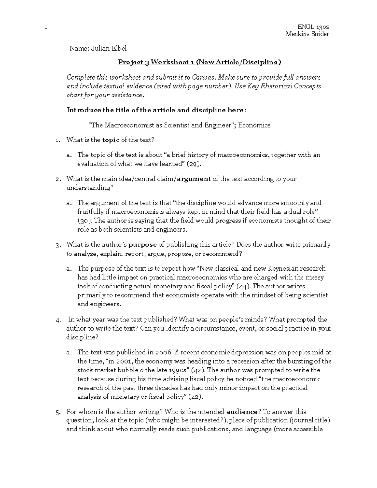 Project 3 Worksheet 1(Spring 2021) - ENGL 3312 - UT Tyler - Studocu