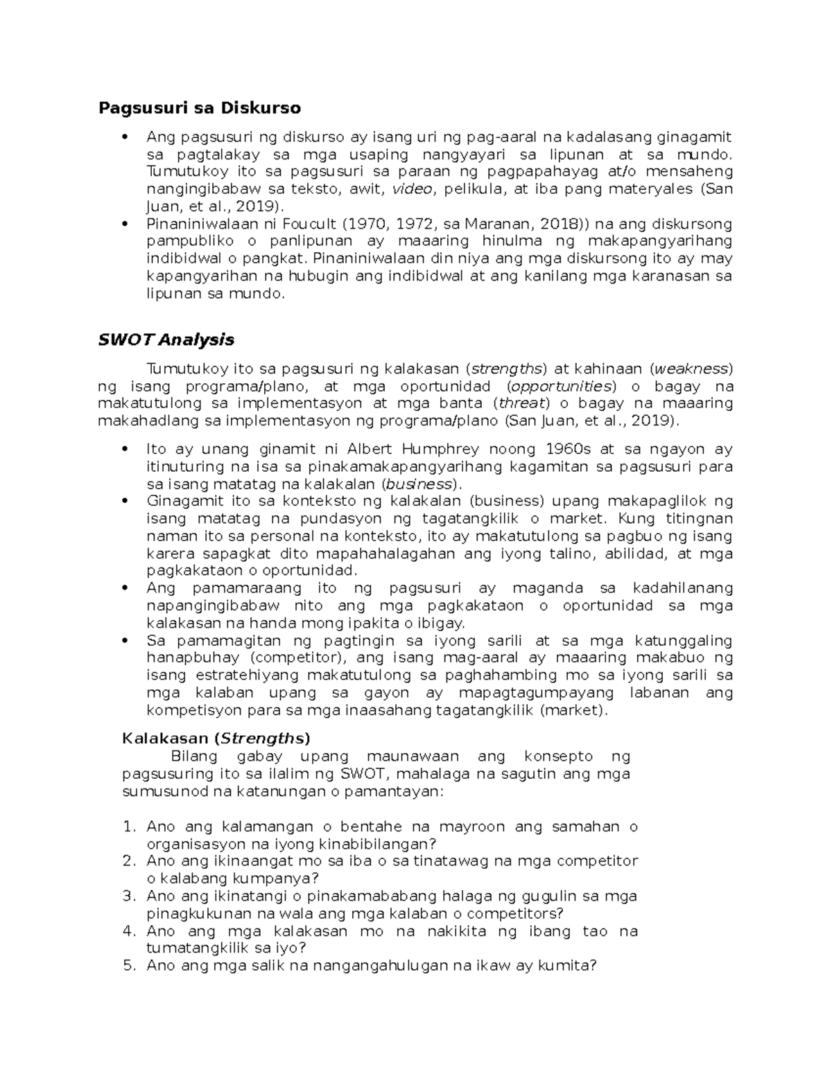 Filipino Report Outline - Communication - Studocu