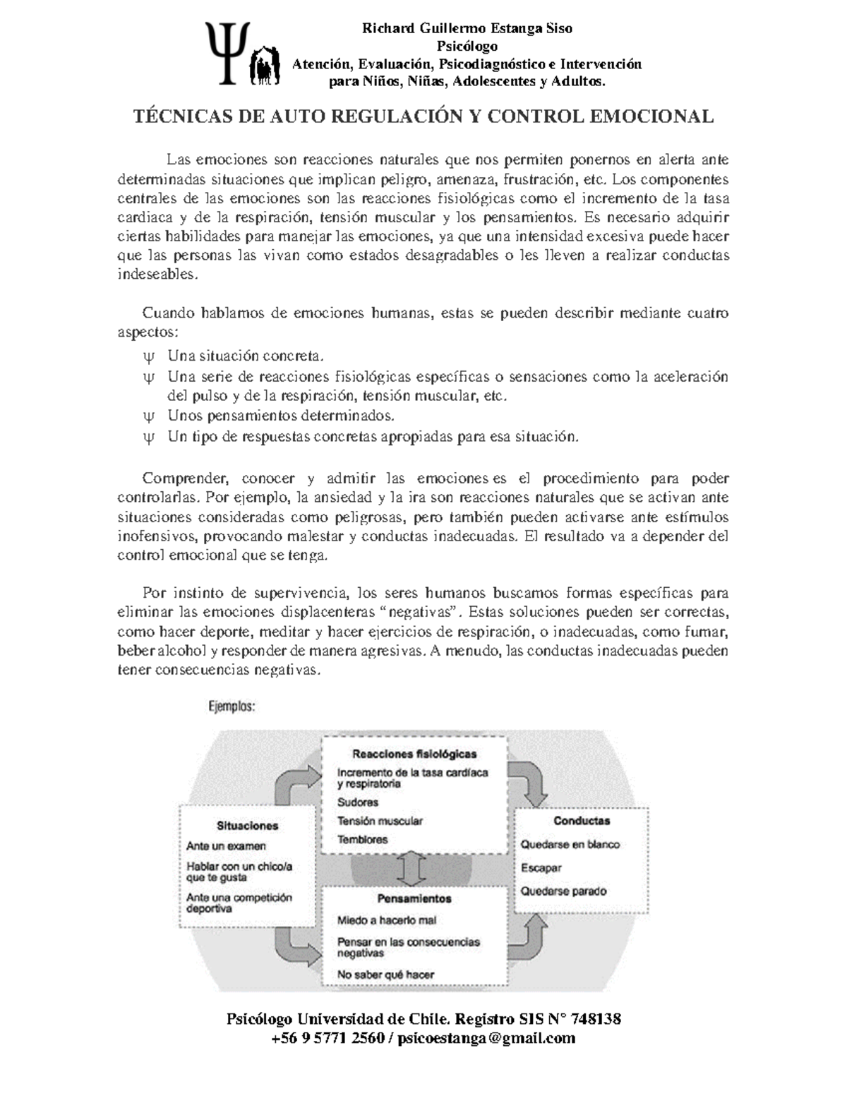 Técnicas de auto regulación y control emocional - Intervención y ...