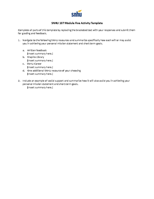 SNHU 107 Module Six Activity Template - SNHU 107 Module Six Activity Template Complete all parts ...