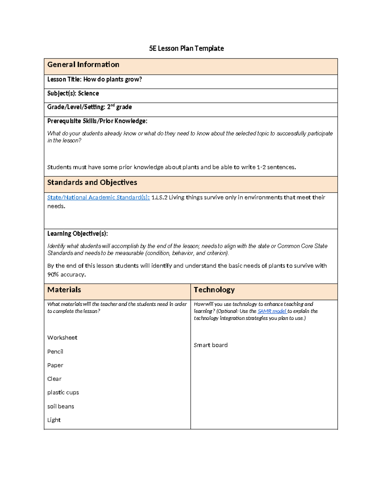 WGU 5E Lesson Plan Template copy copy - 5E Lesson Plan Template General ...