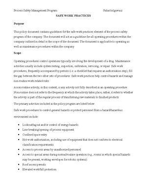 PSM 4 - Contractors - CONTRACTOR MANAGEMENT Purpose The purpose of this ...