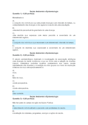 Resumo de Epidemiologia - Warning: TT: undefined function: 32 Warning: TT: undefined function ...
