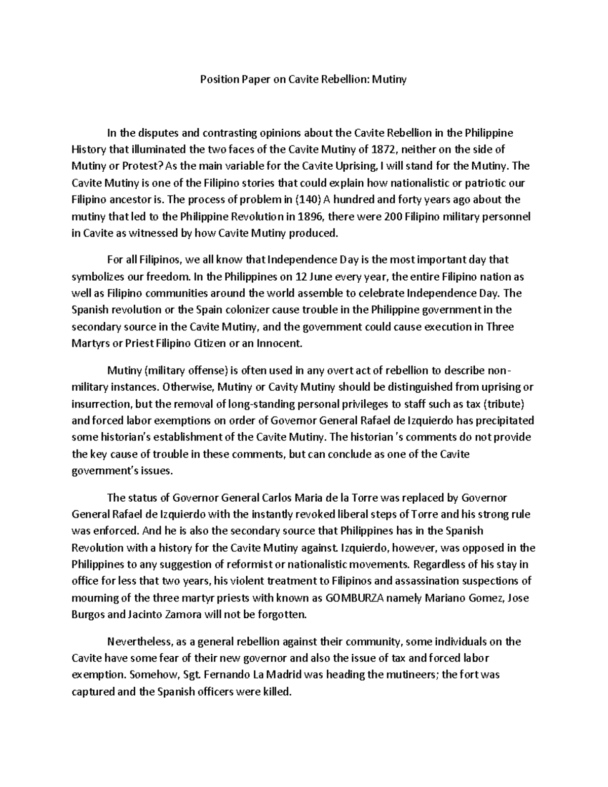 Cavite Rebellion - Mutiny - Warning: TT: undefined function: 32 ...