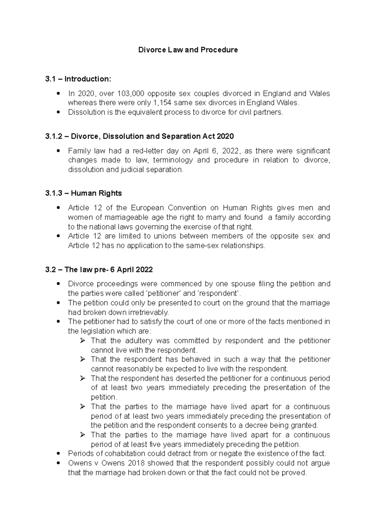 Divorce Law Chapter Notetakers Notes NEW - Divorce Law and Procedure 3 ...