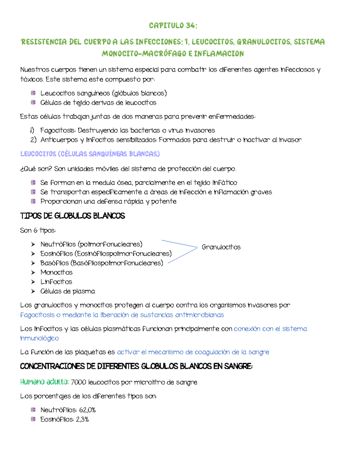 Resumen capitulo 34 guyton - CAPITULO 34: RESISTENCIA DEL CUERPO A LAS INFECCIONES: 1 ...