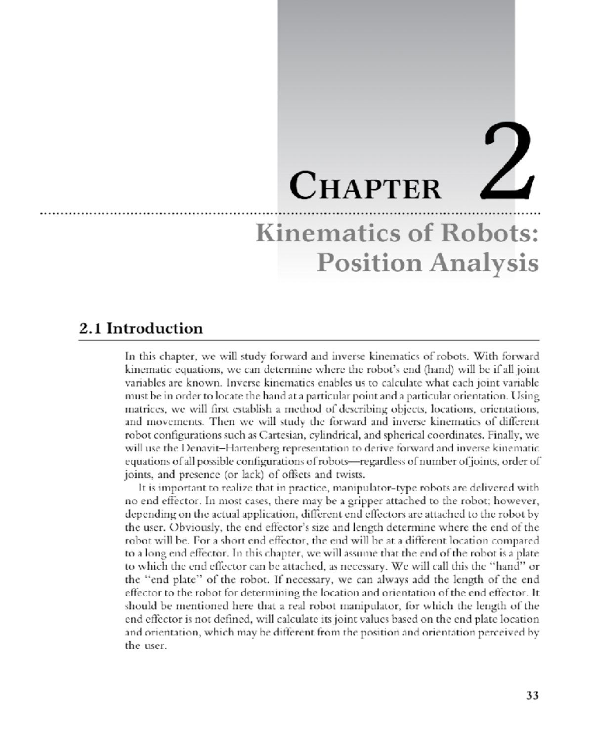 Week 2 Introduction To Robotics Analysis Control Applications