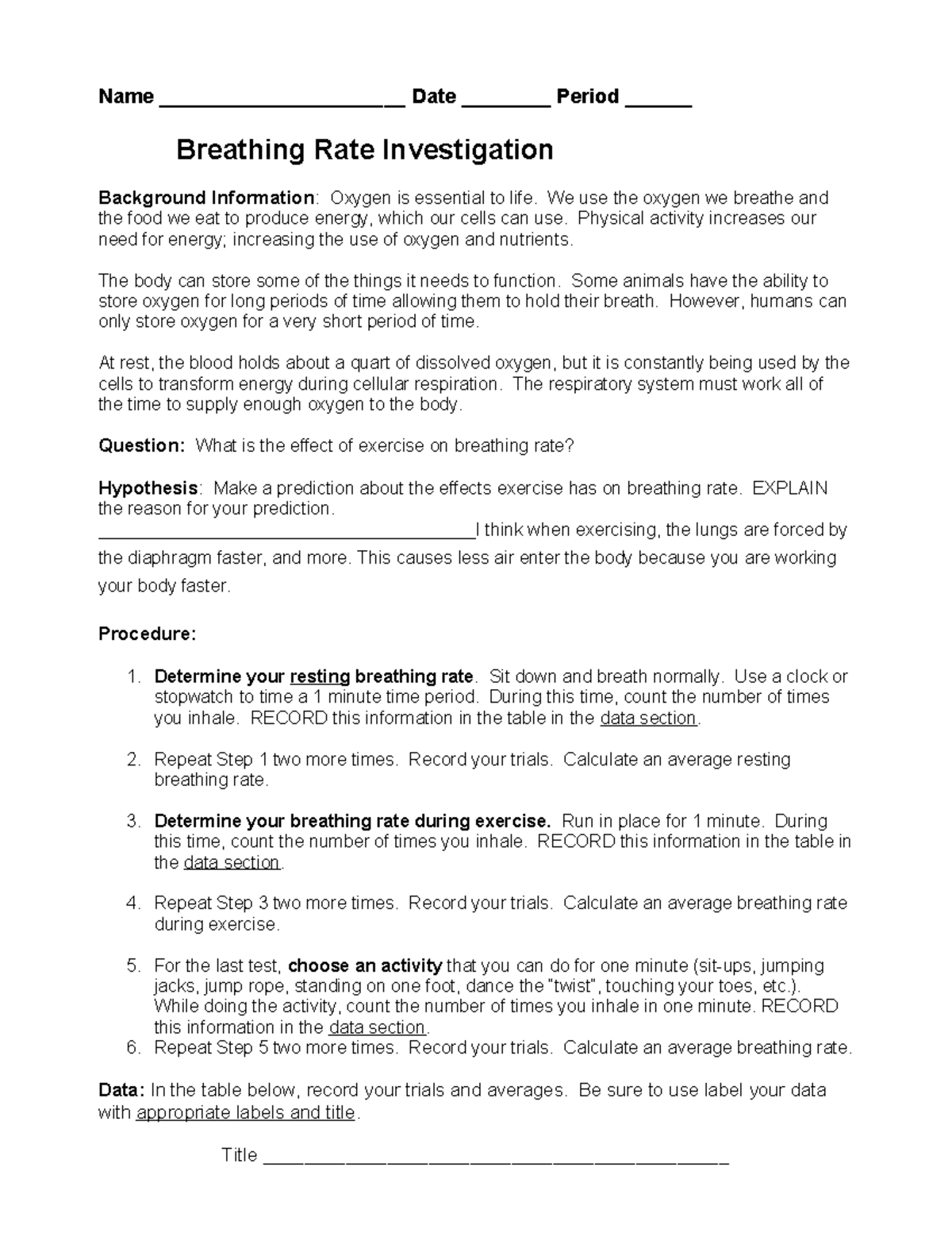 Copy of Breathing Rate Investigation - Name ______________________ Date ...