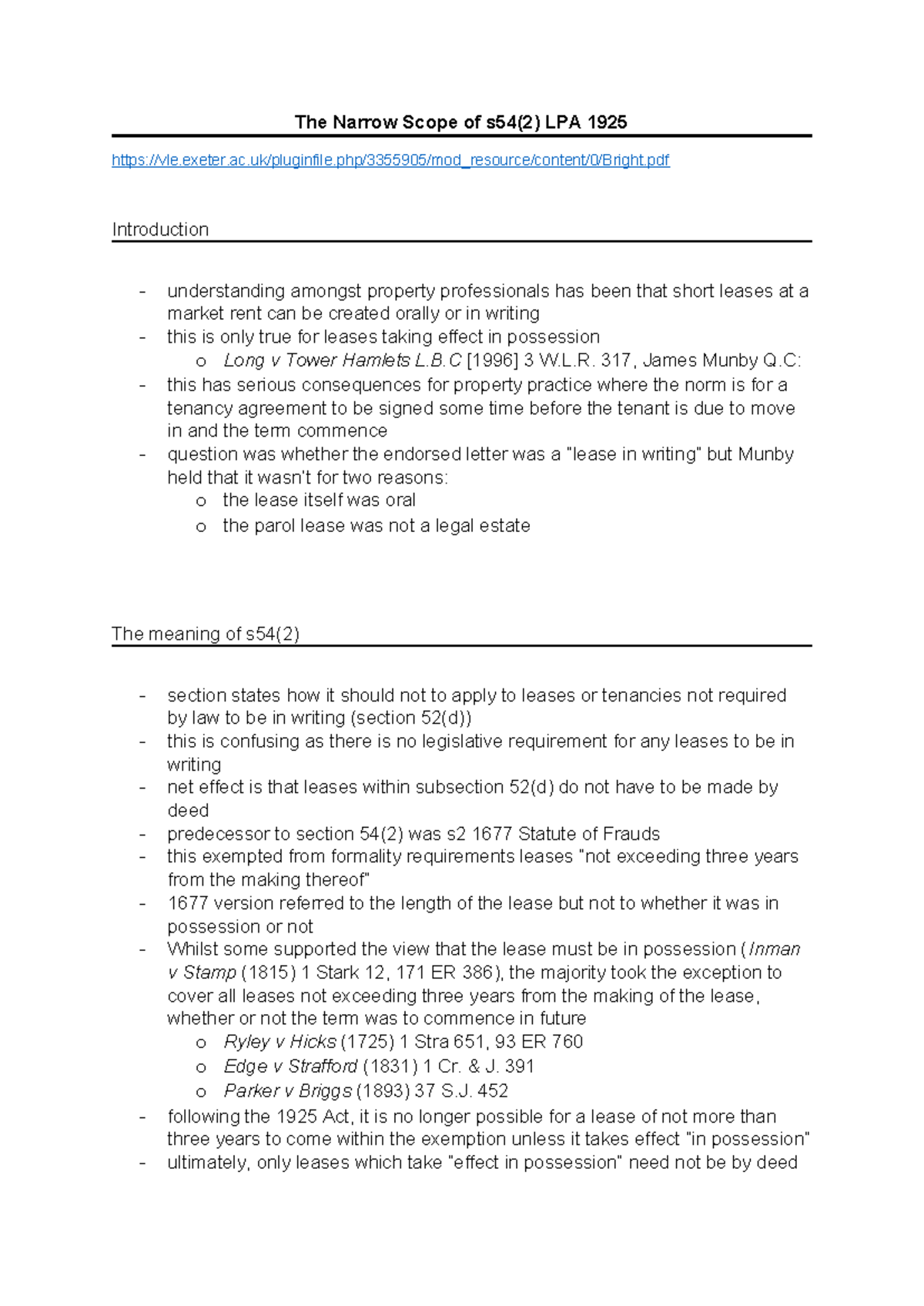 The Narrow Scope of s54 LPA 1925 - The Narrow Scope of s54(2) LPA 1925 ...