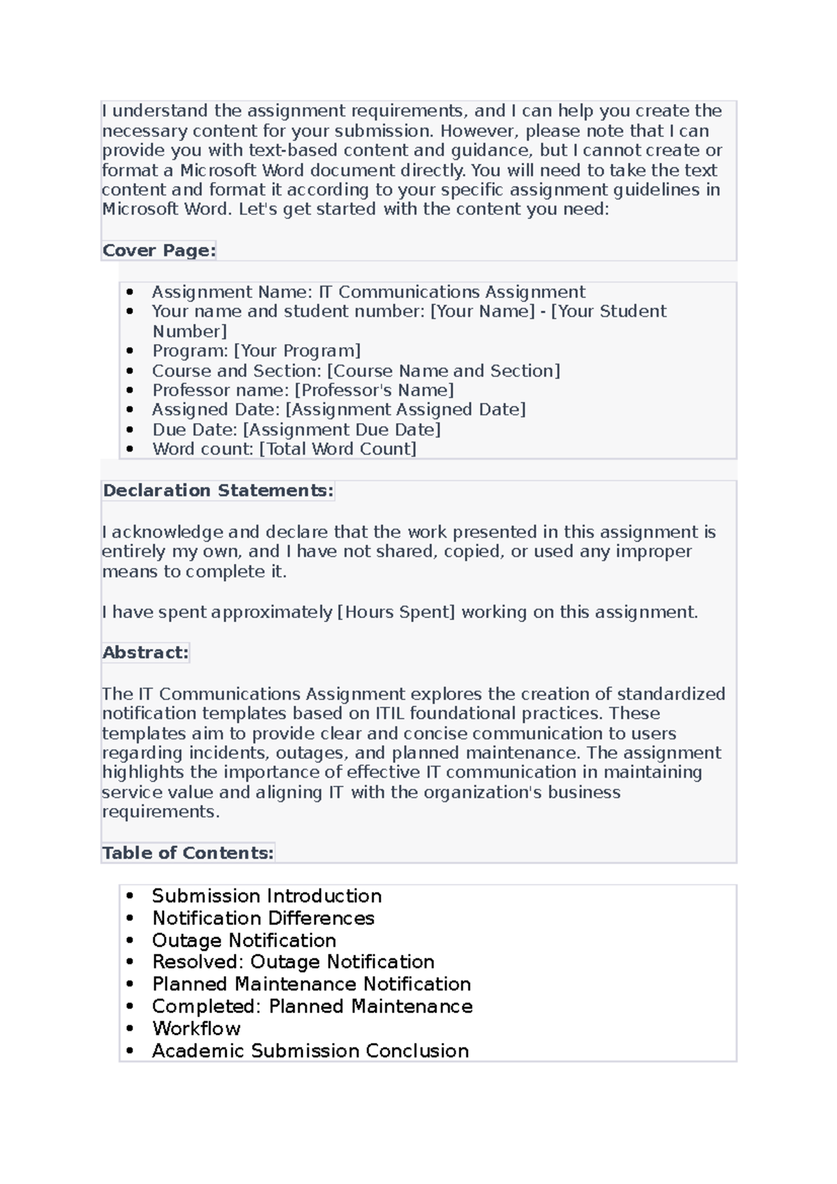 I understand the assignment requirements - However, please note that I ...