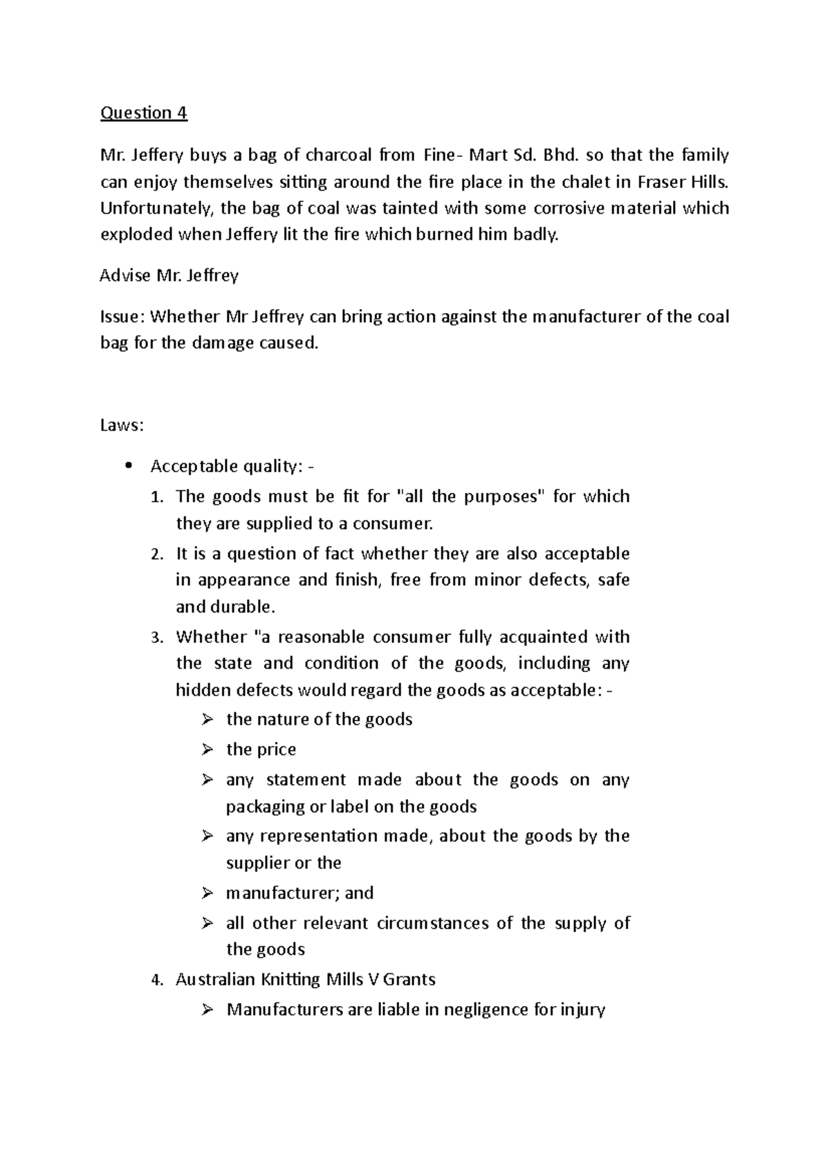 Consumer Tut 8 - Tutorial work - Question 4 Mr. Jeffery buys a bag of ...