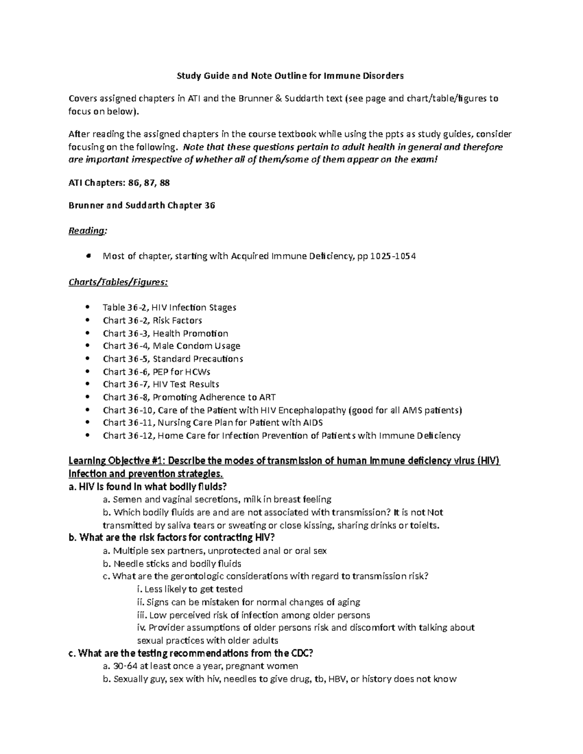 Study Guide Immune Disorders - Study Guide and Note Outline for Immune ...