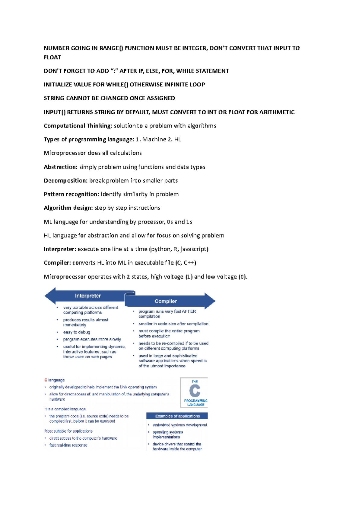 ICT Quiz 1 Notes - quiz - NUMBER GOING IN RANGE() FUNCTION MUST BE ...