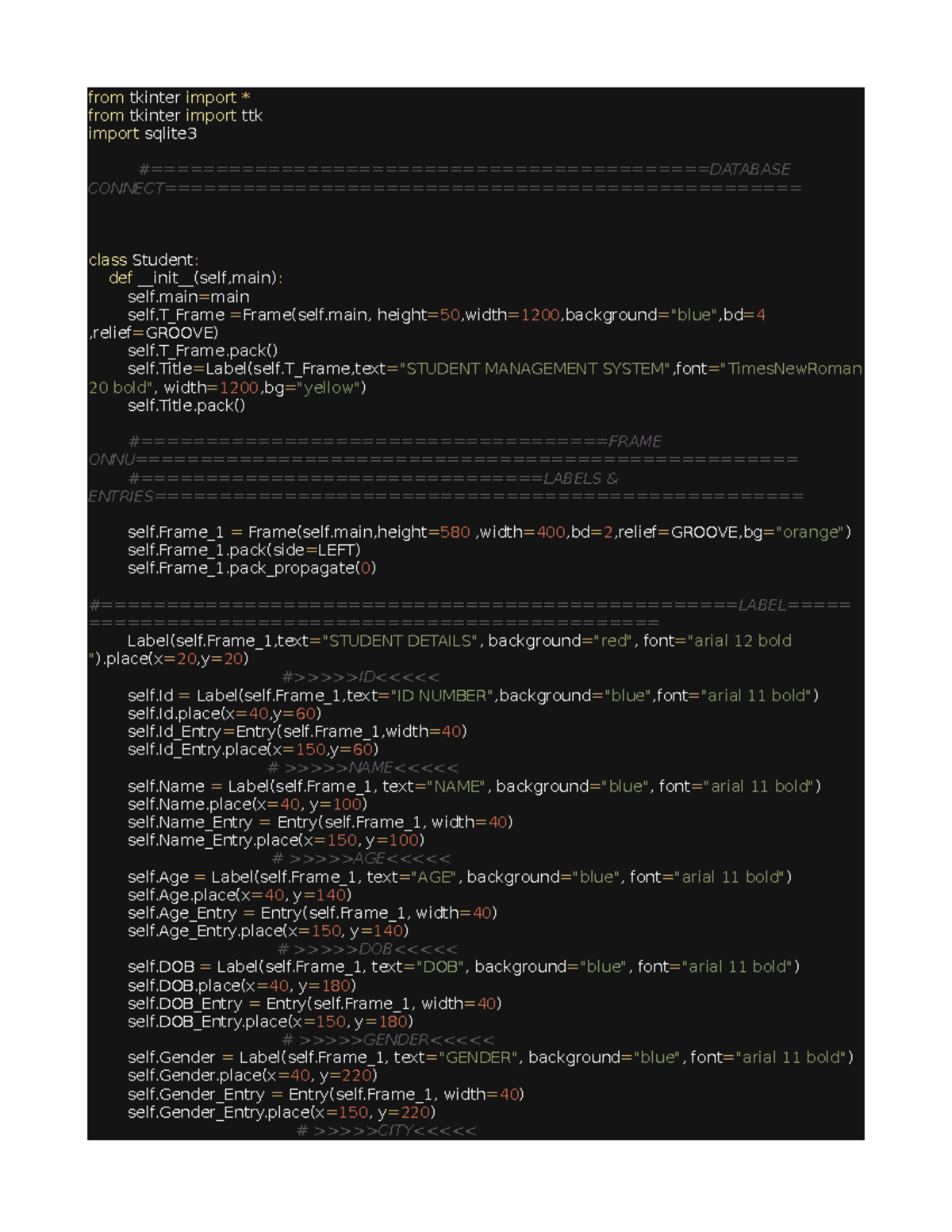 Student Management System - from tkinter import * from tkinter import ttk import sqlite - Studocu