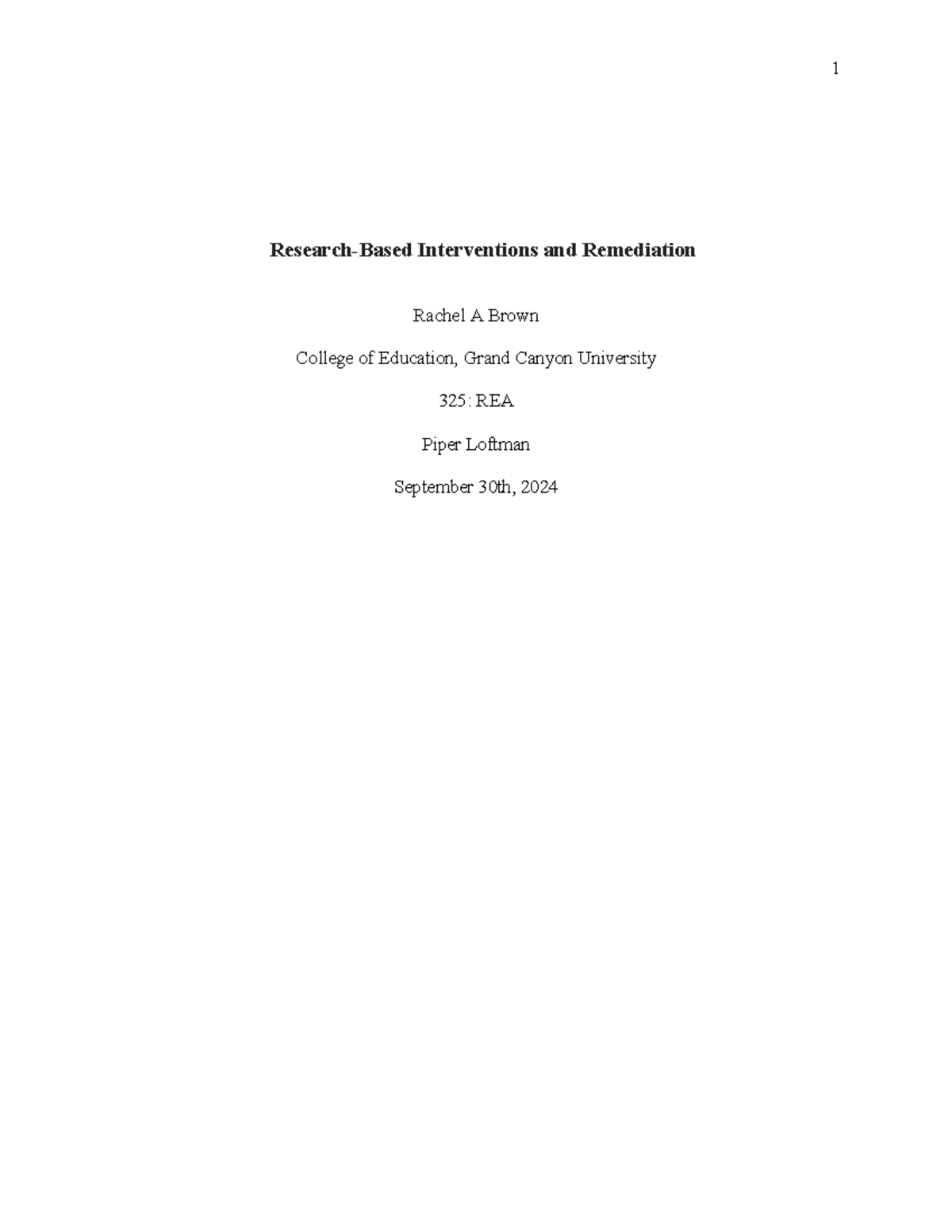 Topic 4 assignment - Research-Based Interventions and Remediation ...
