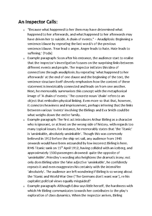 An Inspector Calls - Essay & Grade 9 Context - How does Priestley ...